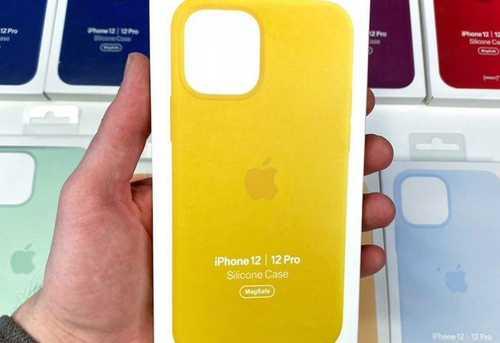 Чехол на iPhone 12/12 Pro (Копия с MagSafe) Желтый