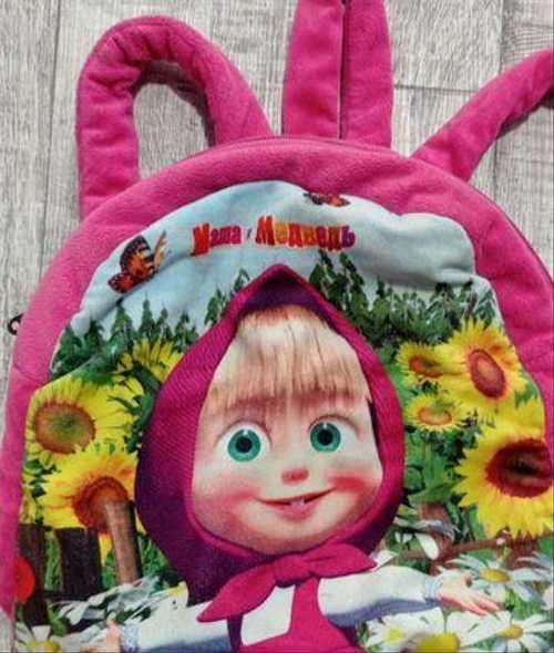 Рюкзак Маша и медведь мягкий