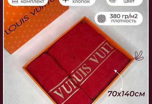 Красный комплект полотенец - "Louis Vuitton"