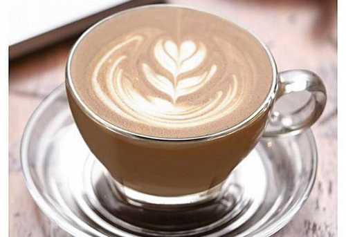 Чашка Latte 260мл h66мм d100/126мм "Caffe", стекло