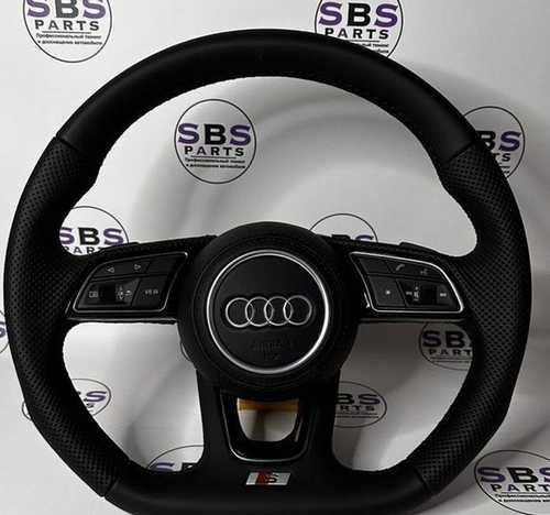 Руль Audi RS с перфорацией / Черная строчка