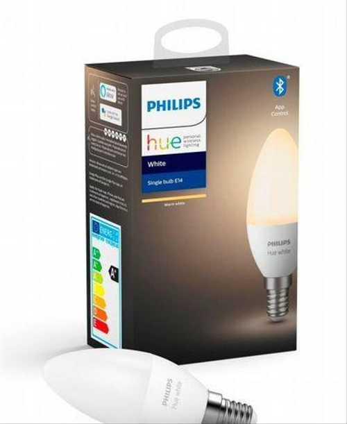 Свечка Philips Hue 5.5W B39 EU с цоколем E14 белая