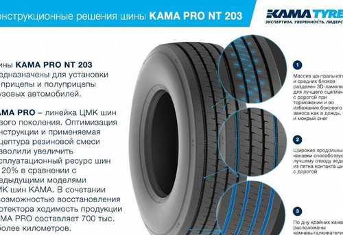 385/65 R22,5 Кама PRO NT203 на прицеп