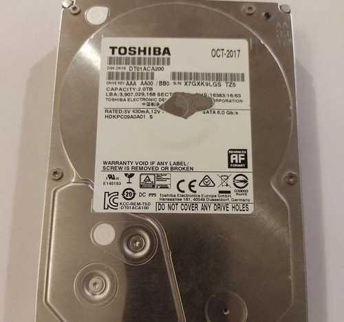 Жесткий диск Toshiba 2 тб