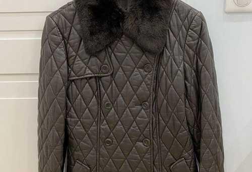 Куртка кожаная с мехом Италия натуральная кожа