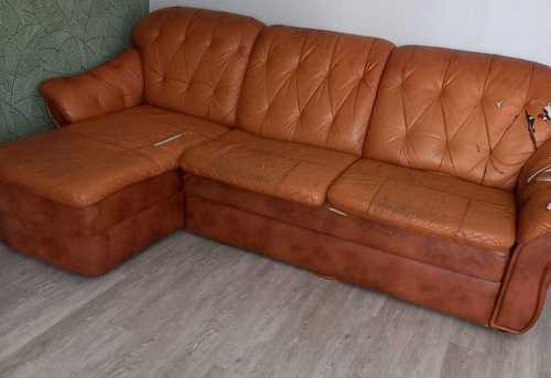Большой угловой диван кожаный