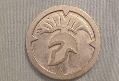 Серебряные монеты из пятёрочки 4 штуки шлем