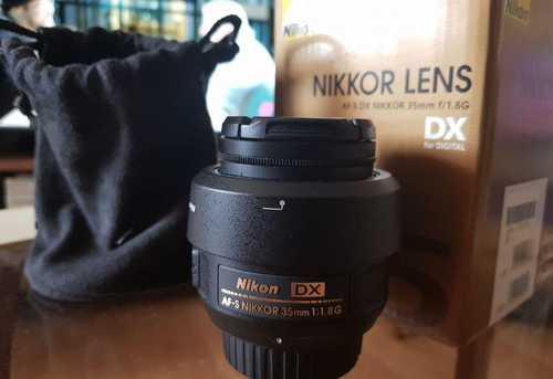 Объектив AF-S nikkor 35mm 1:1.8G