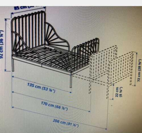 Кровать IKEA раздвижная детская