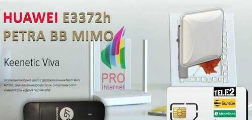 Роутер keenetic Viva huawei E3372h-320 petra mimo