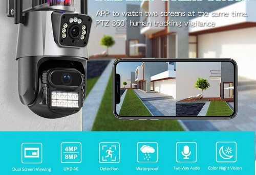 Камера видеонаблюдения wifi уличная 8mp поворотная