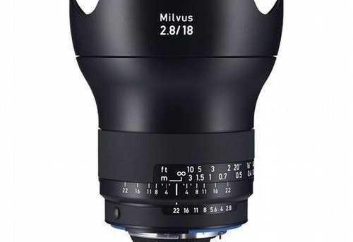 Zeiss Milvus 18mm f/2.8 ZF.2 (Nikon. новый