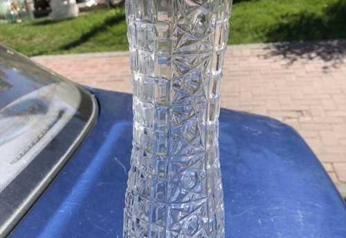 Хрустальная ваза с серебряным ободком 875-й пробы
