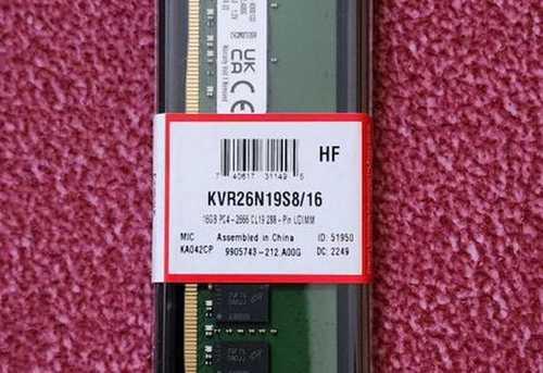 Kingston valueram KVR26N19S8/16 DDR4-16гб 2666мгц