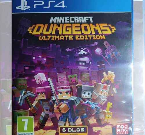 Диск Minecraft dungeons ultimate edition ps4