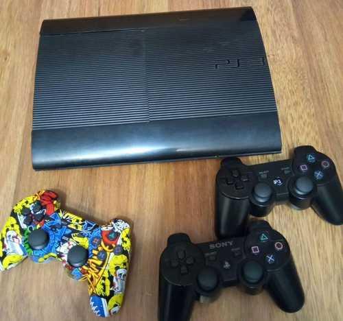 Sony PlayStation 3 Super Slim, 320 гб, 3 геймпада