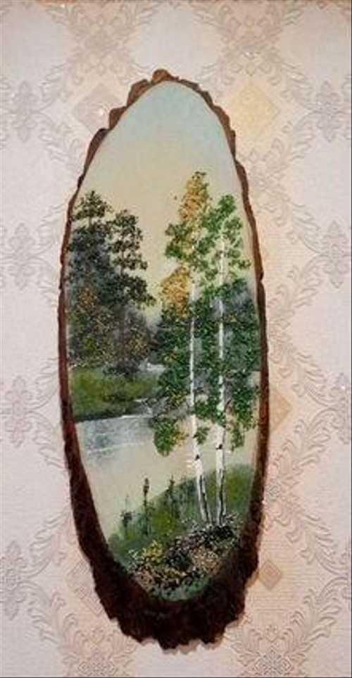 Картина/панно на спиле дерева