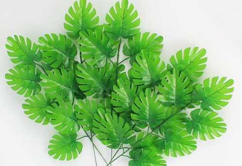 Монстера, 7 листьев на ветке, зелень искусственная