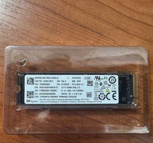 Sk Hynix 512гб Nvme M2 HFS512GDE9X081N Sss0L24817