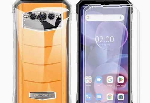 Чехол и 2 защитных стекла на doogee S100