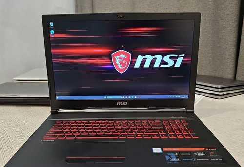 17.3" MSI GL73 8RC, 1128 ГБ, Core i5-8300H, RAM 16 ГБ, GeForce GTX 1050 4 ГБ