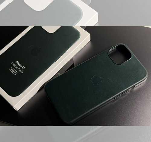 iPhone 13 leather Case Sequoia Green оригинал