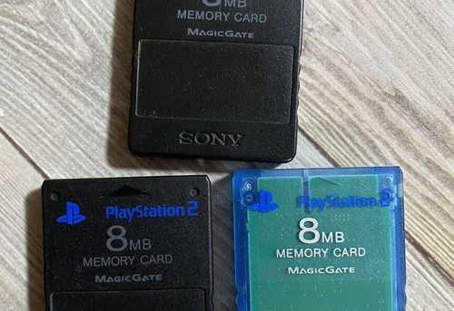3 карты памяти PS2