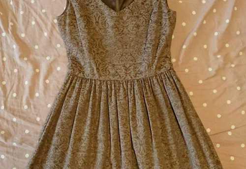 Бежевое платье из плотной ткани Ostin (xs-s)