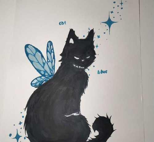 Картина кошка-бабочка