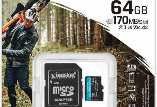 Карта MicroSD Kingston GO Plus на 64GB