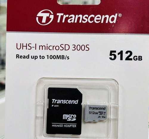 Карта памяти microsdxc 512GB UHS-I U3 Transcend 30