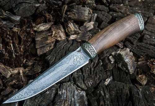 Нож Рыбак из дамасской стали 1200 слоев