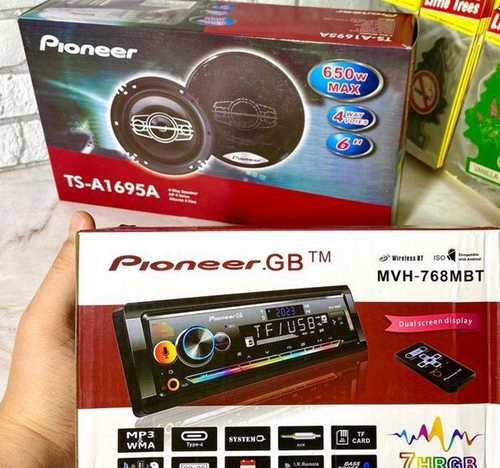 Магнитола и динамики pioneer комплект новый