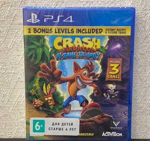 Crash Bandicoot N Sane Trilogy PS4 PS5 новый