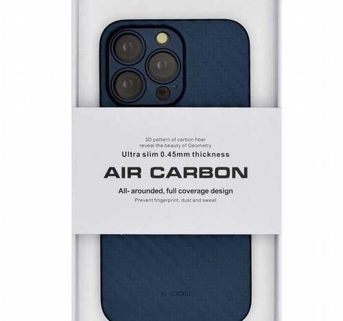 Чехол для iPhone 16 Pro Max AIR Carbon, синий, ультралегкий, матовая поверхность