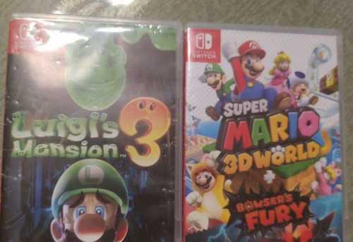 Mario 3d world fury, Mansion 3, nintendo switch