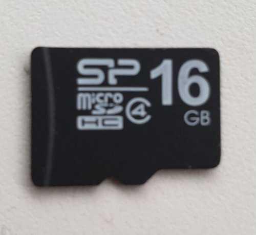 Карта памяти microSD 16 Гб Silicon Power