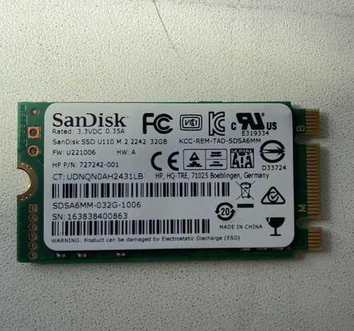 Ssd m2 sandisk 32 gb