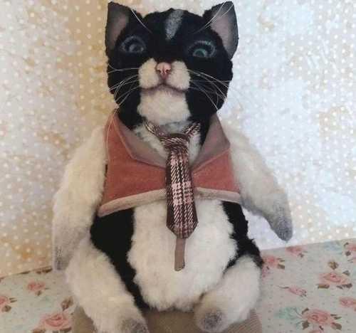 Черный котик тедди ручная работа