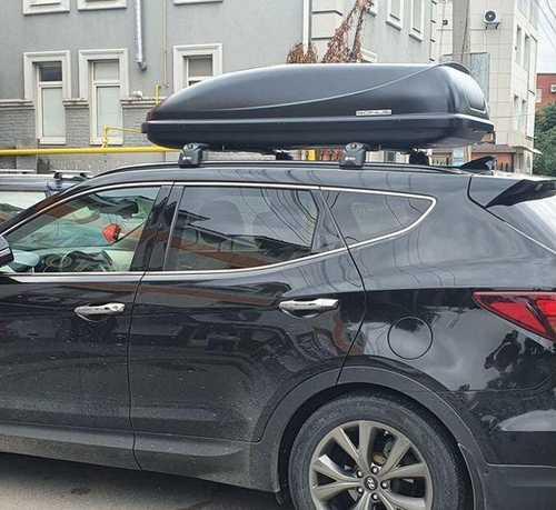 Чёрный автобокс + багажник на Santa Fe и др авто