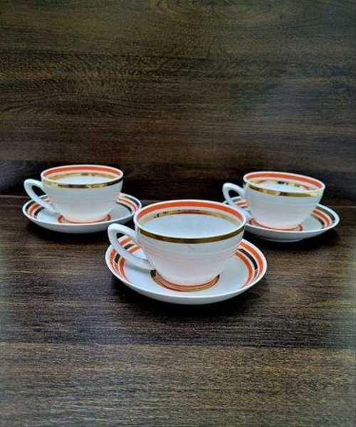 Чайные пары фарфор СССР 3 пары(#778)