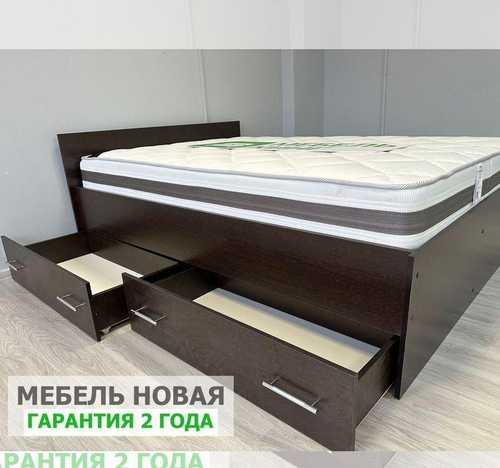 Кровать полутороспальная 120х200 с ящиками