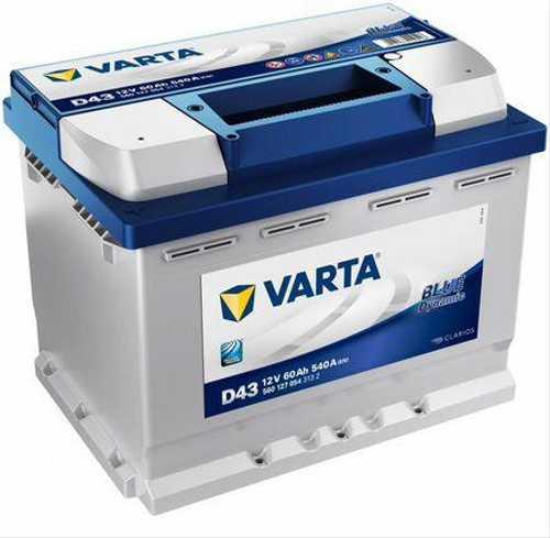 Аккумулятор 60Ач Varta Blue Dynamic D43. Гарантия