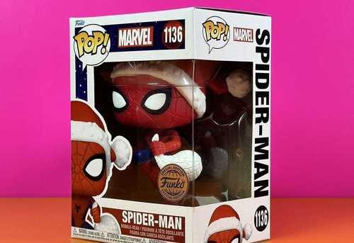 Funko Pop Marvel 1136 Spider-Man (Santa Hat, SE)