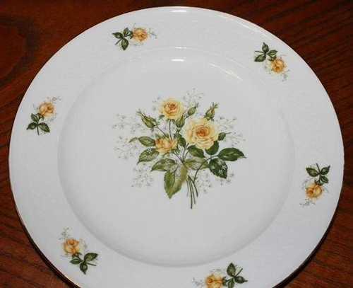 Старинная, тарелка с жёлтыми розами, Seltmann, Гер