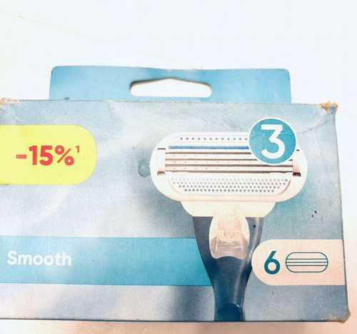 Gillette smooth новые сменные кассеты 6 штук