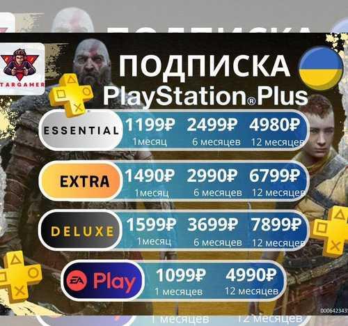 Подписка PS Plus Россия Игры PlayStation PS4 и PS5 (Арт.39624)