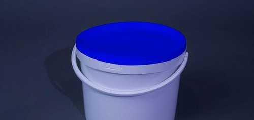Ведро 2,6 литра белое с синей крышкой и ручкой