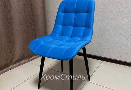 Мягкие кухонные стулья "Брусто" голубые синие