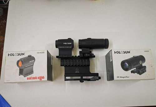 Holosun коллиматор HS403B и 3X Magnifer